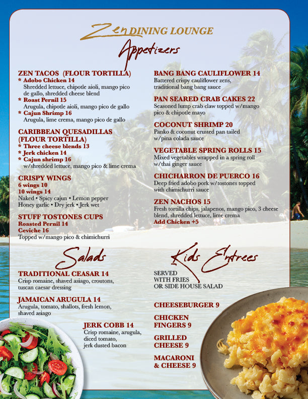 Menu – Zen Dining Lounge