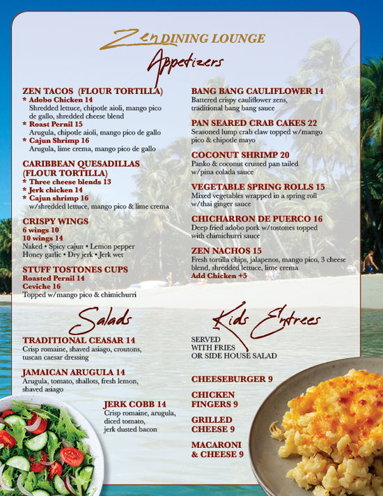 Menu – Zen Dining Lounge